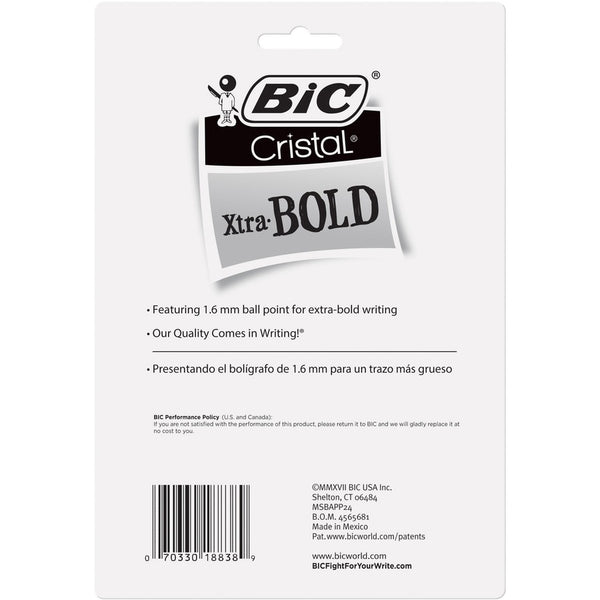 BIC Cristal Ballpoint Pen - 1.6 mm Bold Pen Point - Assorted Ink ...