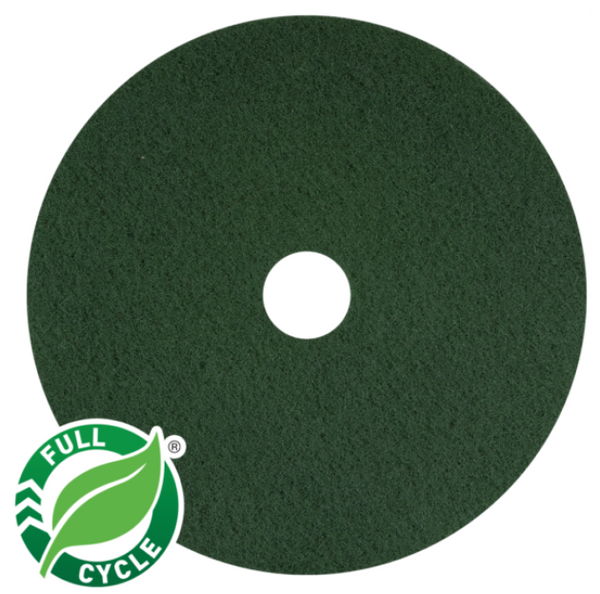 AMERICO Green Scrub Pads: 20 in, Synthetic Fiber, 350 RPM Max Speed, 5 ...
